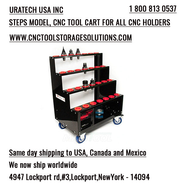 Steps model CNC tool cart from Uratech USA Inc.– URATECH USA INC