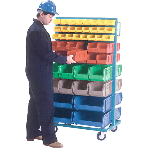 Mobile Bin Rack with Six Louvered Panel and Blue Enamel Finish–Uratech ...